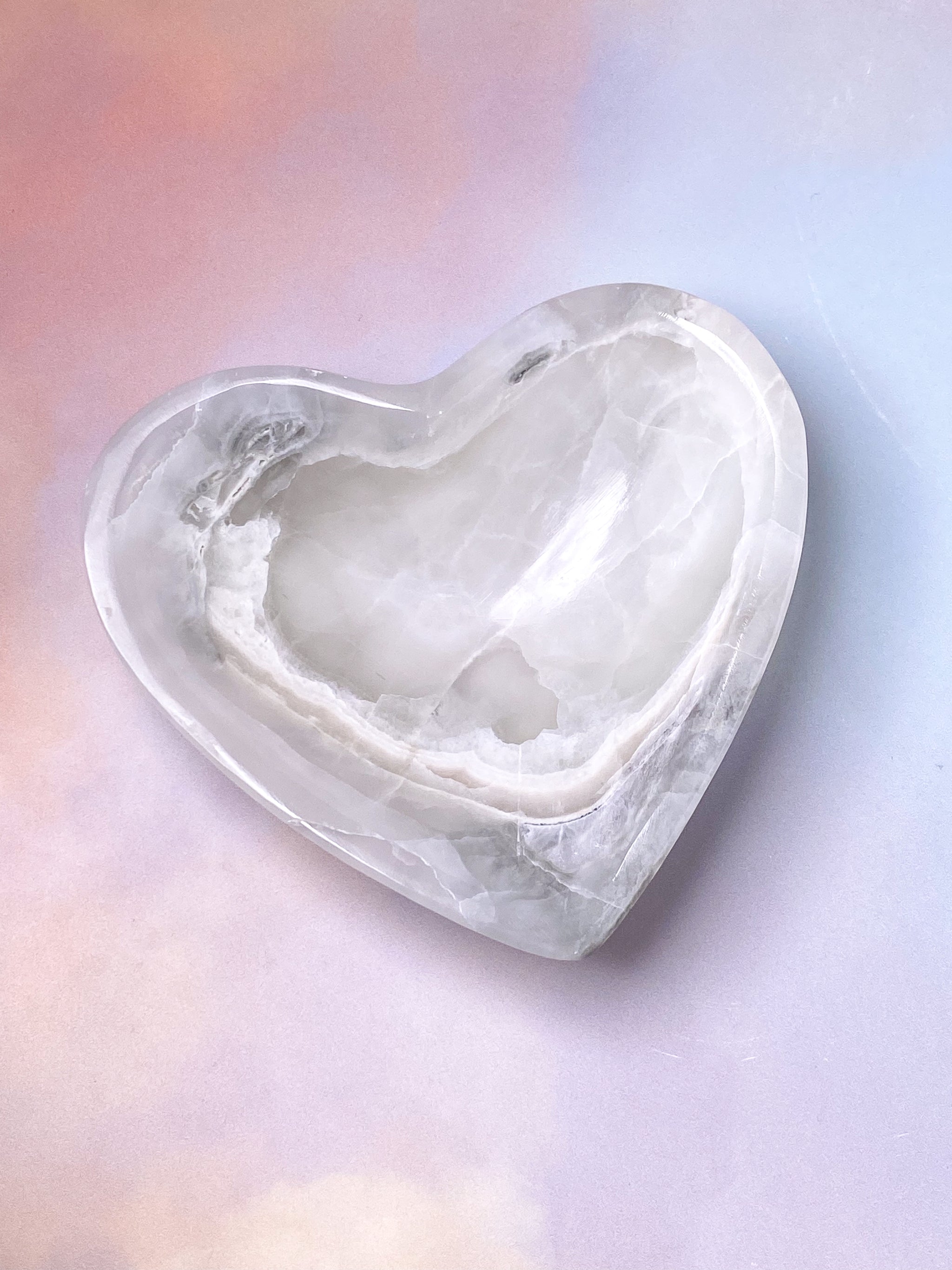 Hvid Onyx Hjerte Skål (Nr. 1)