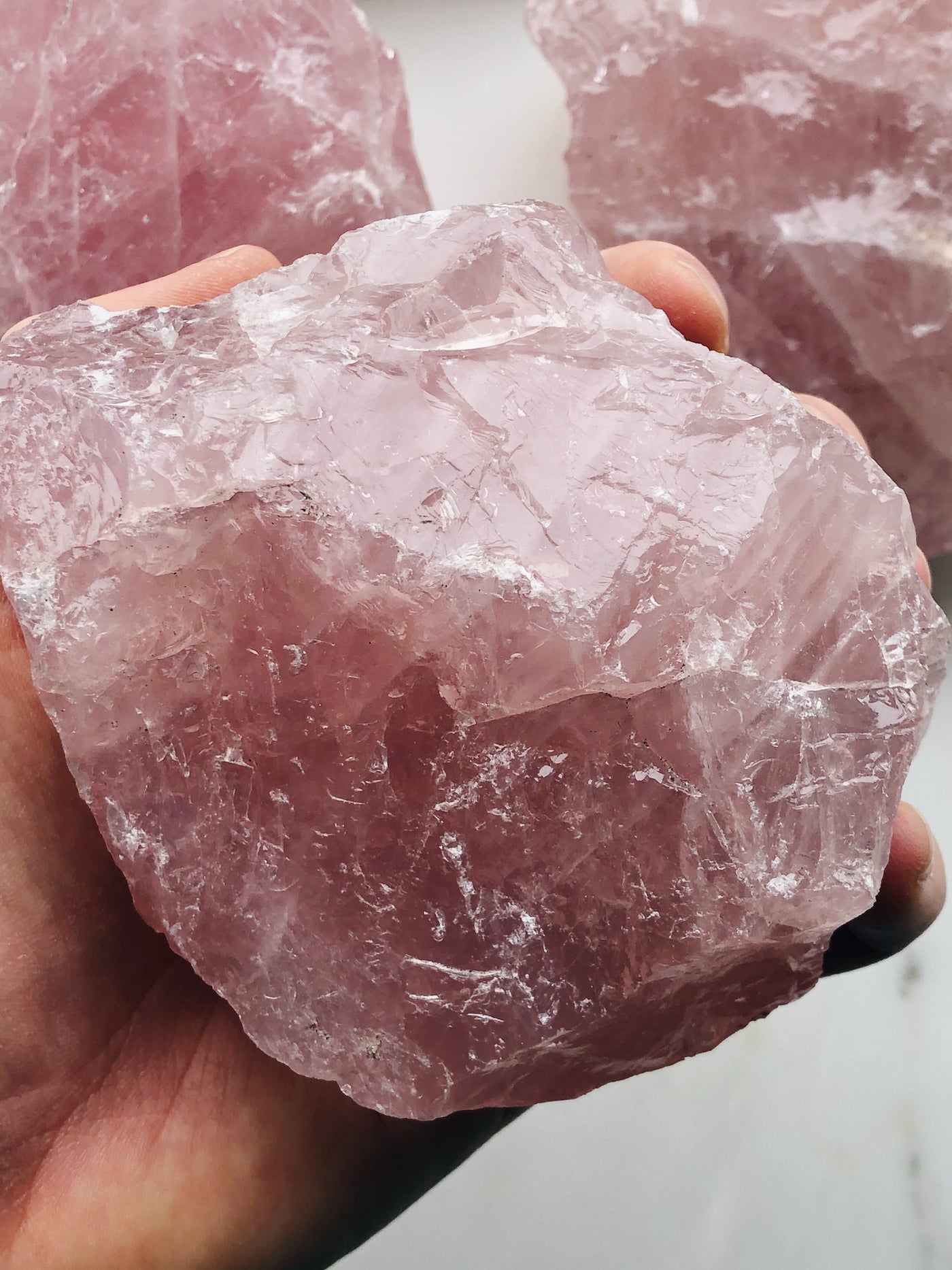 Kæmpe Rosakvarts Rå